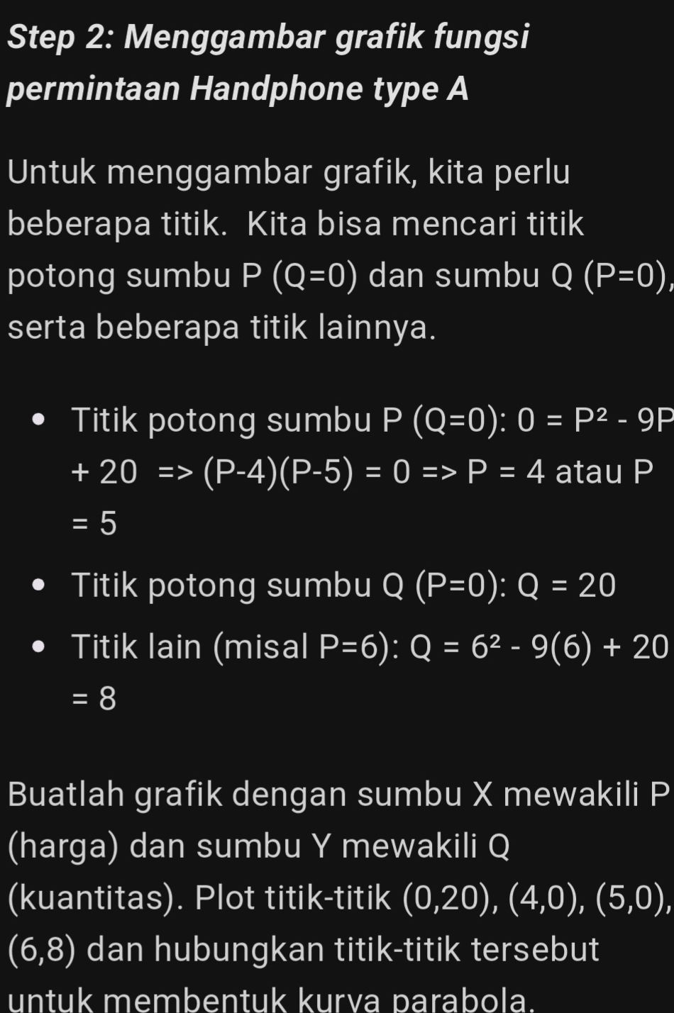 Step 2: Menggambar grafik fungsi permintaan | StudyX