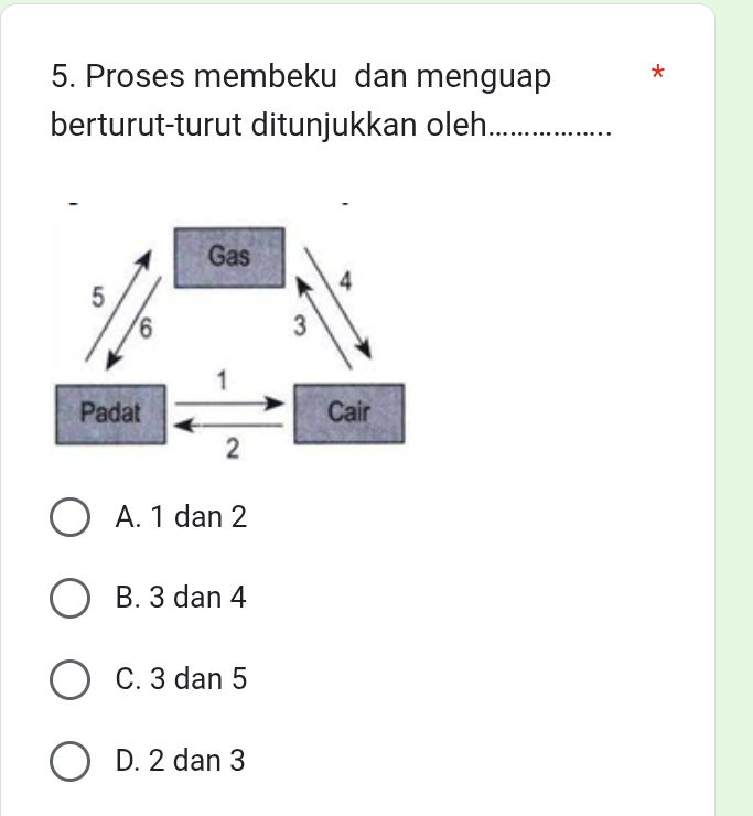 5. Proses membeku dan menguap berturut-turut | StudyX