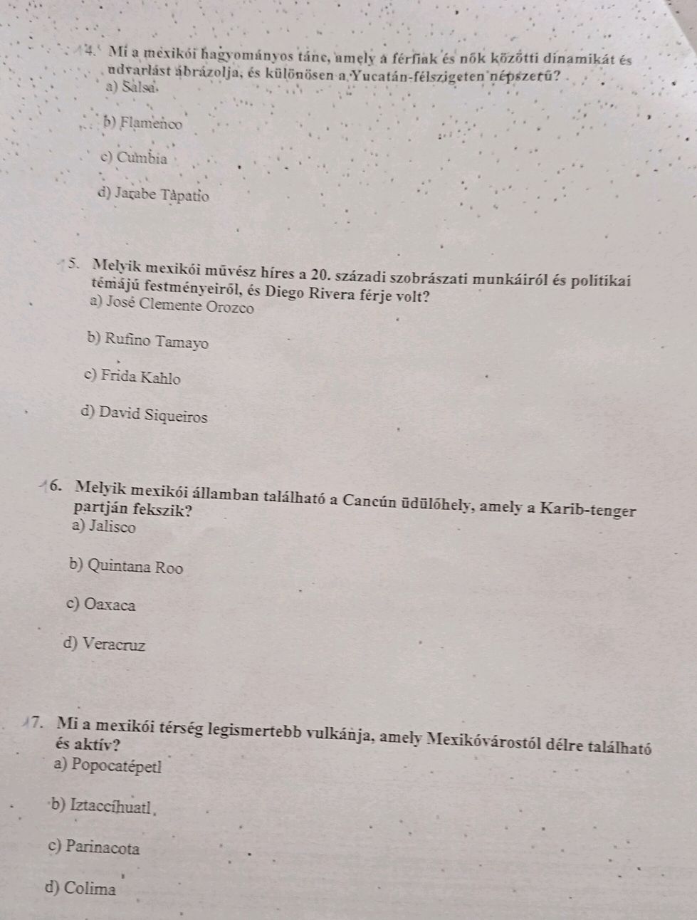 4. Mi a mexikói hagyományos tánc, amely a | StudyX