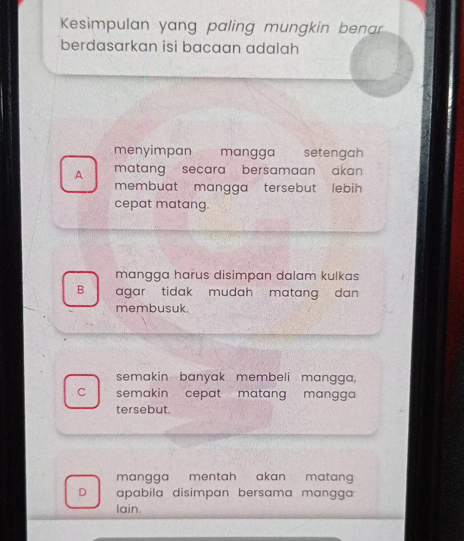 Kesimpulan yang paling mungkin benar | StudyX