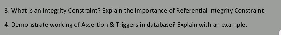 3. What is an Integrity Constraint? Explain | StudyX