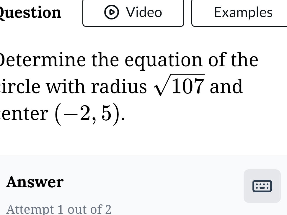 Determine the equation of the circle with | StudyX