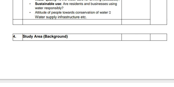 4. Study Area (Background) Sustainable use: | StudyX