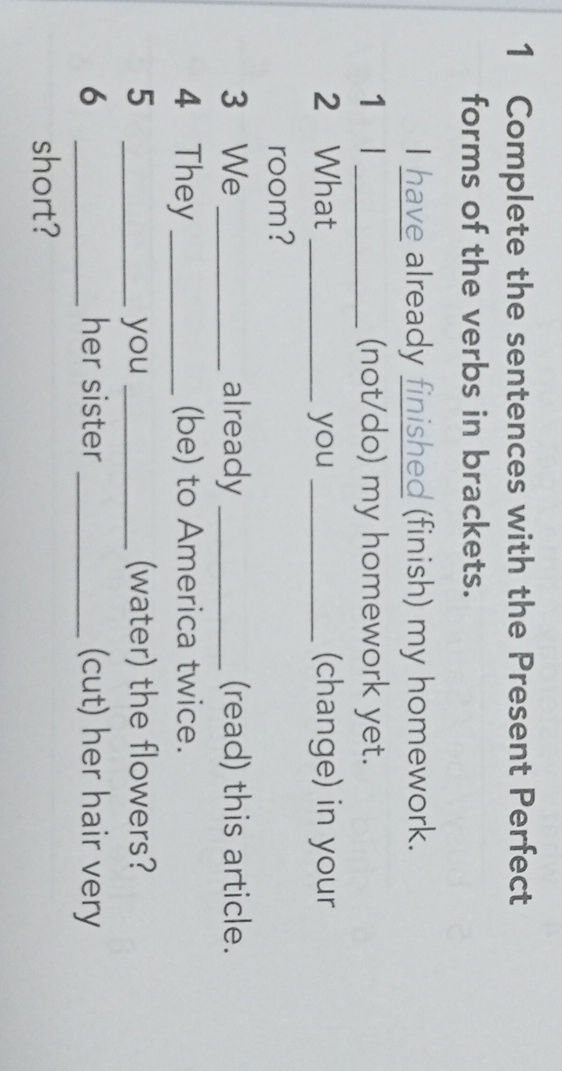 1 Complete the sentences with the Present | StudyX