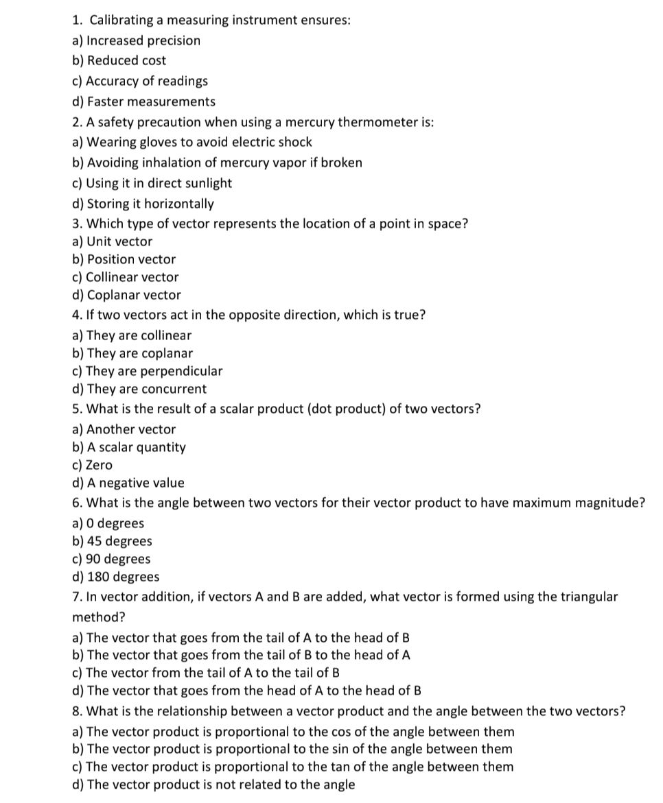 1. Calibrating a measuring instrument | StudyX