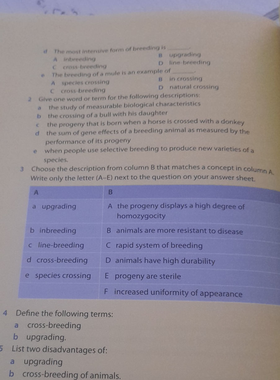 d. The most intensive form of breeding is A | StudyX