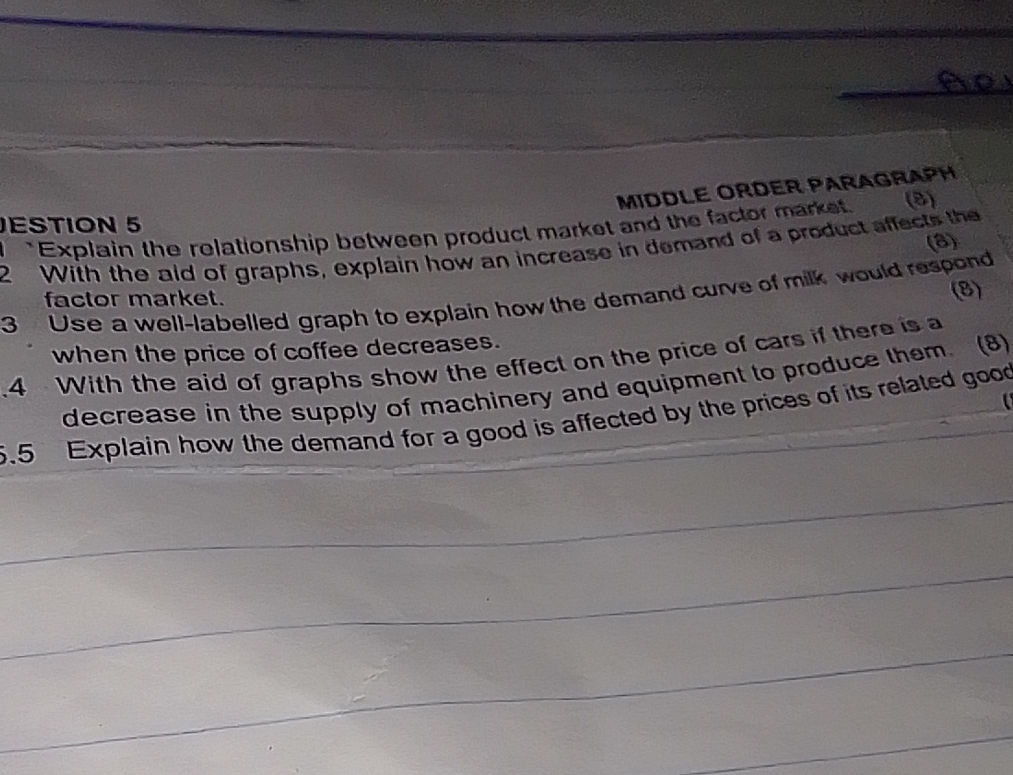 5 Explain the relationship between product | StudyX