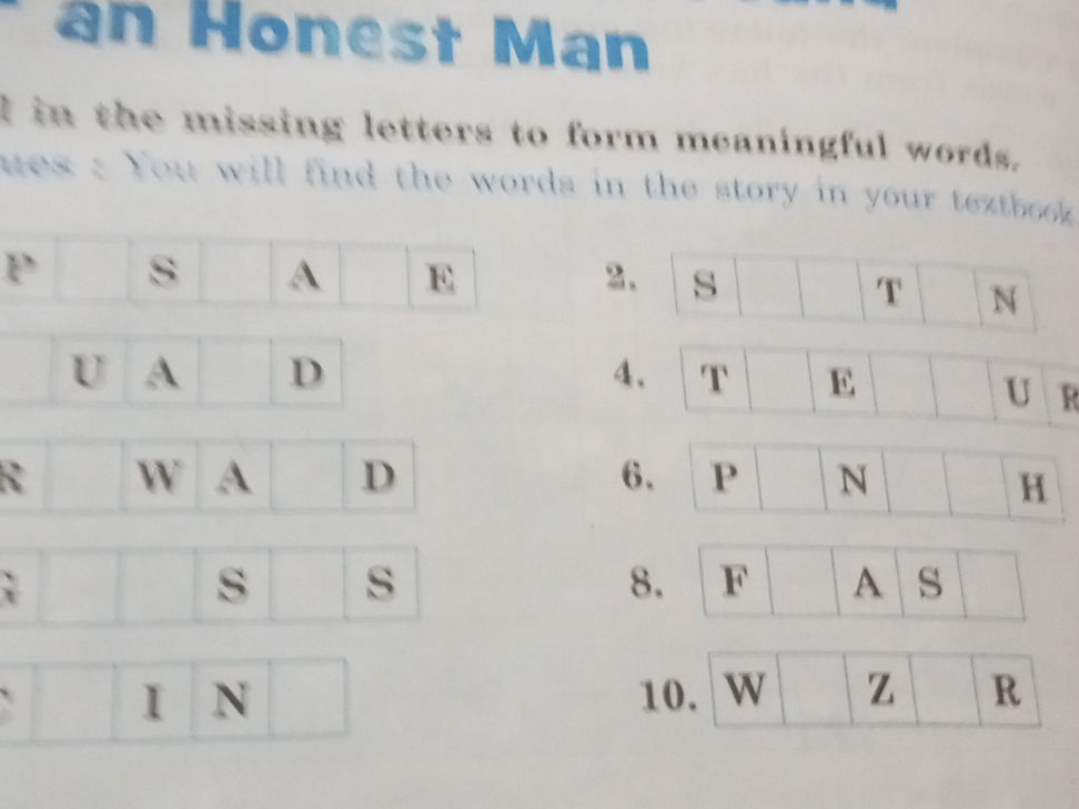 Fill in the missing letters to form | StudyX