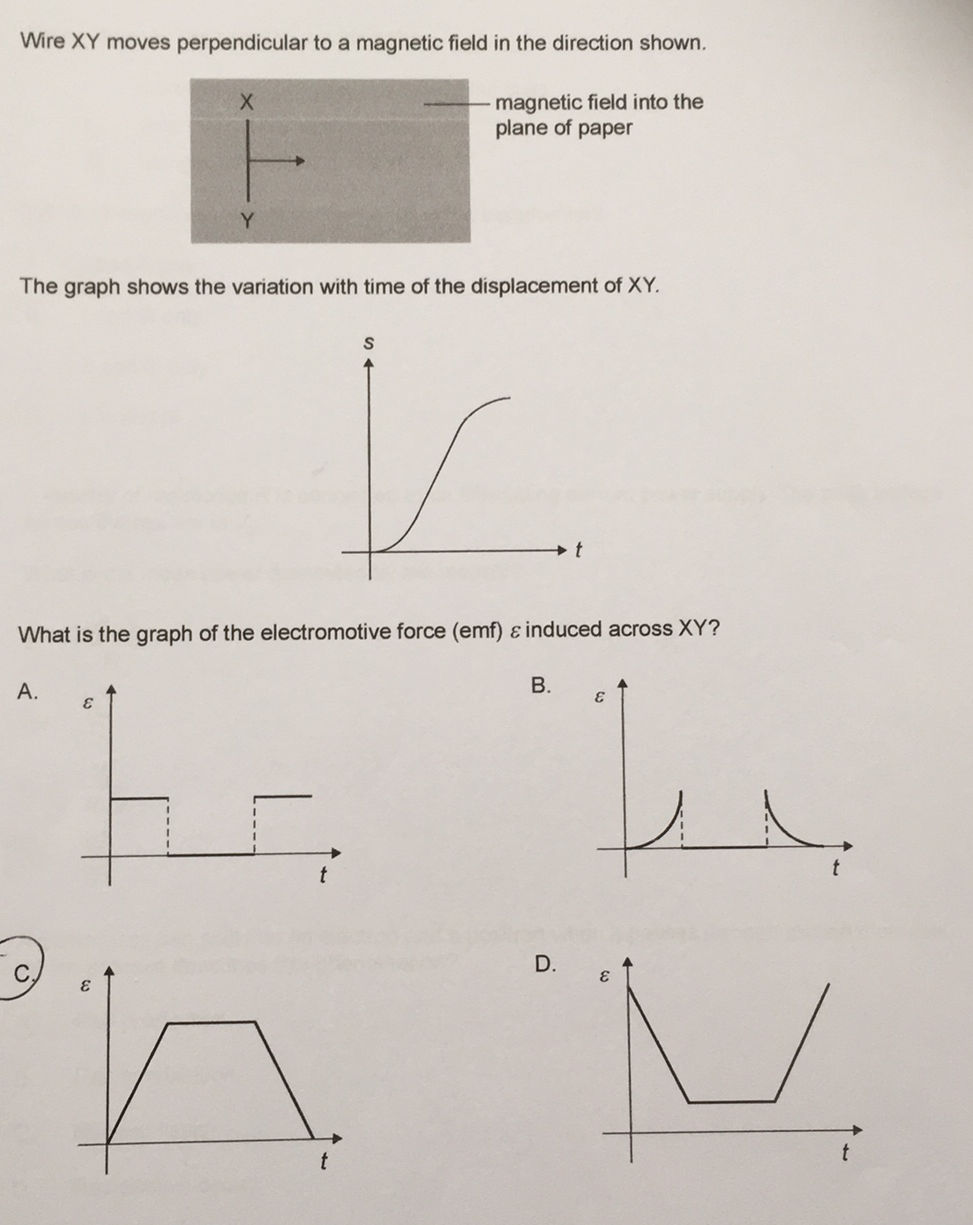 Wire XY moves perpendicular to a magnetic | StudyX