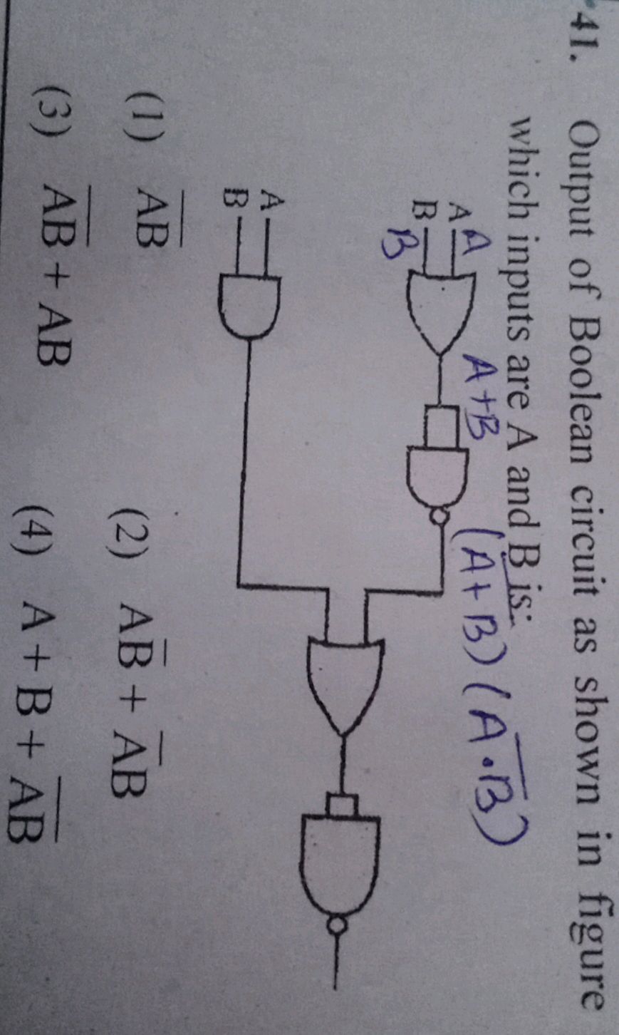 41. Output of Boolean circuit as shown in | StudyX