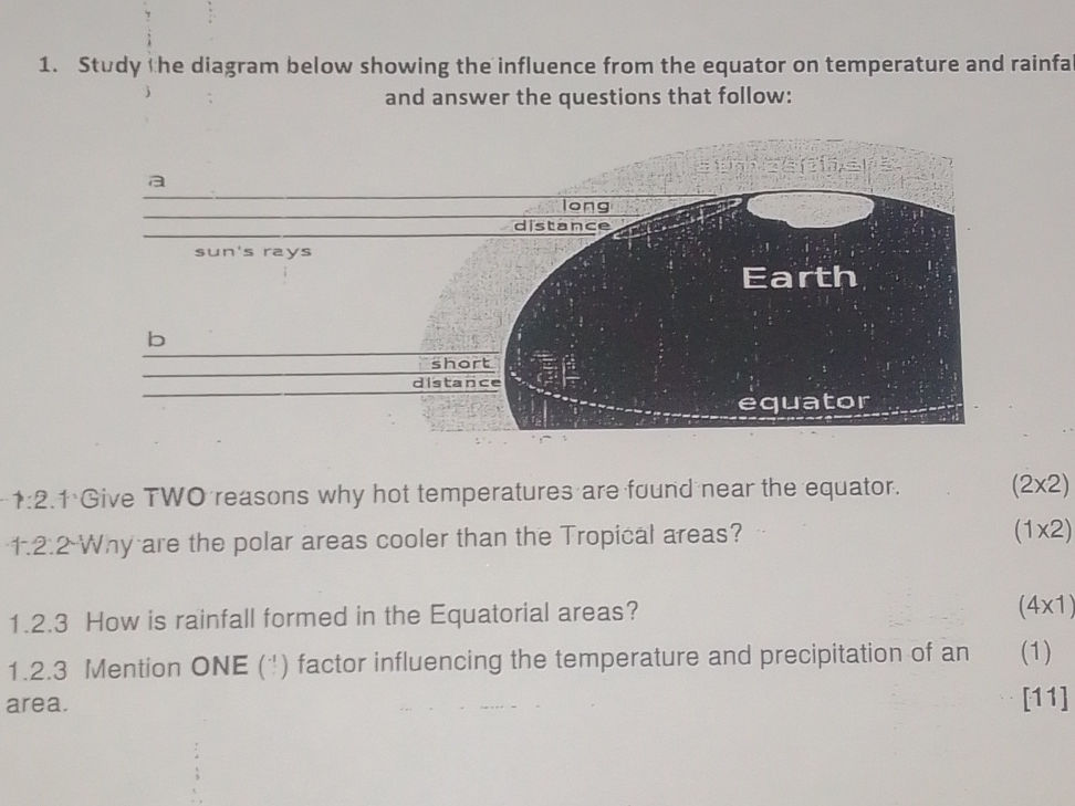 1. Study the diagram below showing the | StudyX