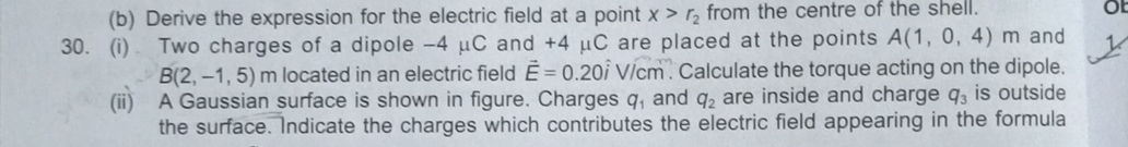 (b) Derive the expression for the electric | StudyX