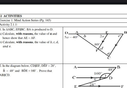 1. In $ ABC$, $EF BC$. $BA$ is produced | StudyX