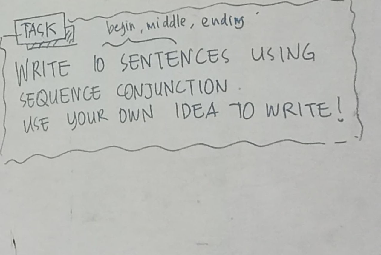 Write 10 sentences using sequence | StudyX