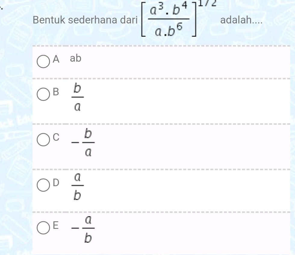 Bentuk sederhana dari $ [ {a^3 b^4}{a | StudyX
