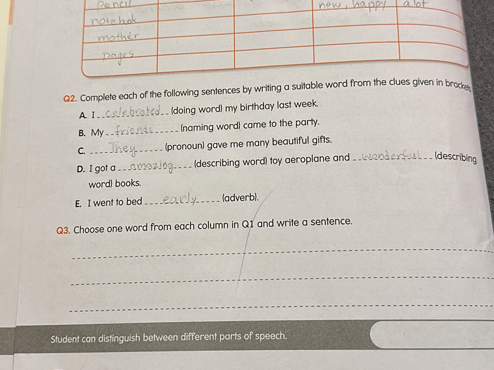 Q2. Complete each of the following sentences | StudyX
