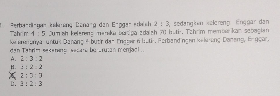1. Perbandingan kelereng Danang dan Enggar | StudyX