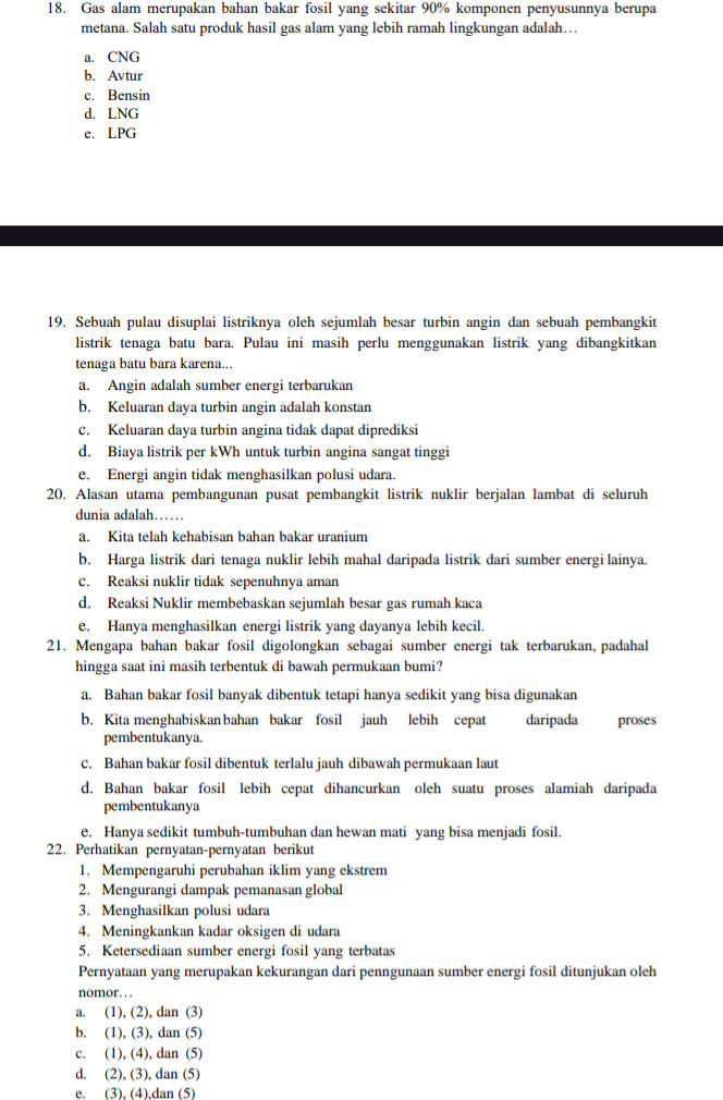 18. Gas alam merupakan bahan bakar fosil | StudyX