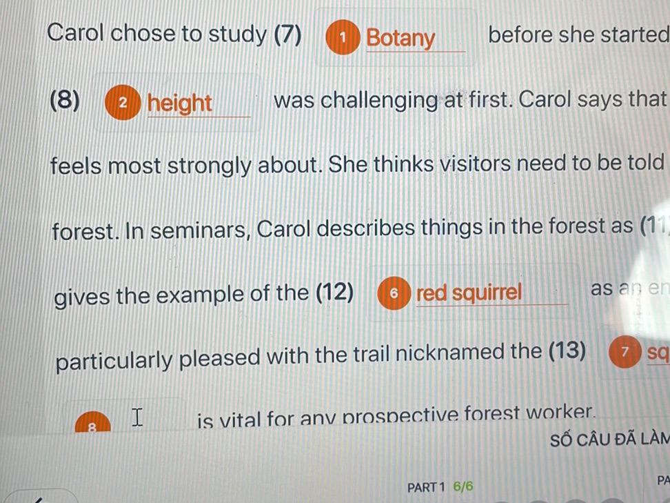 Carol chose to study (7) 1 Botany before | StudyX