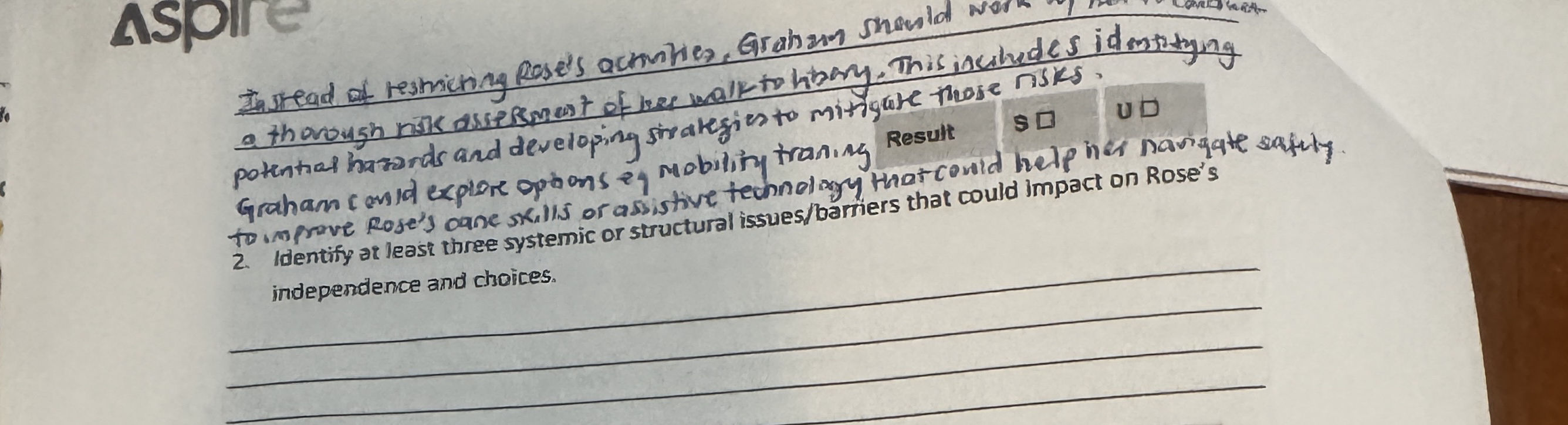 Instead of restricting Rose's activities, | StudyX