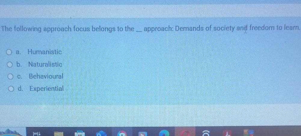 The following approach focus belongs to the
