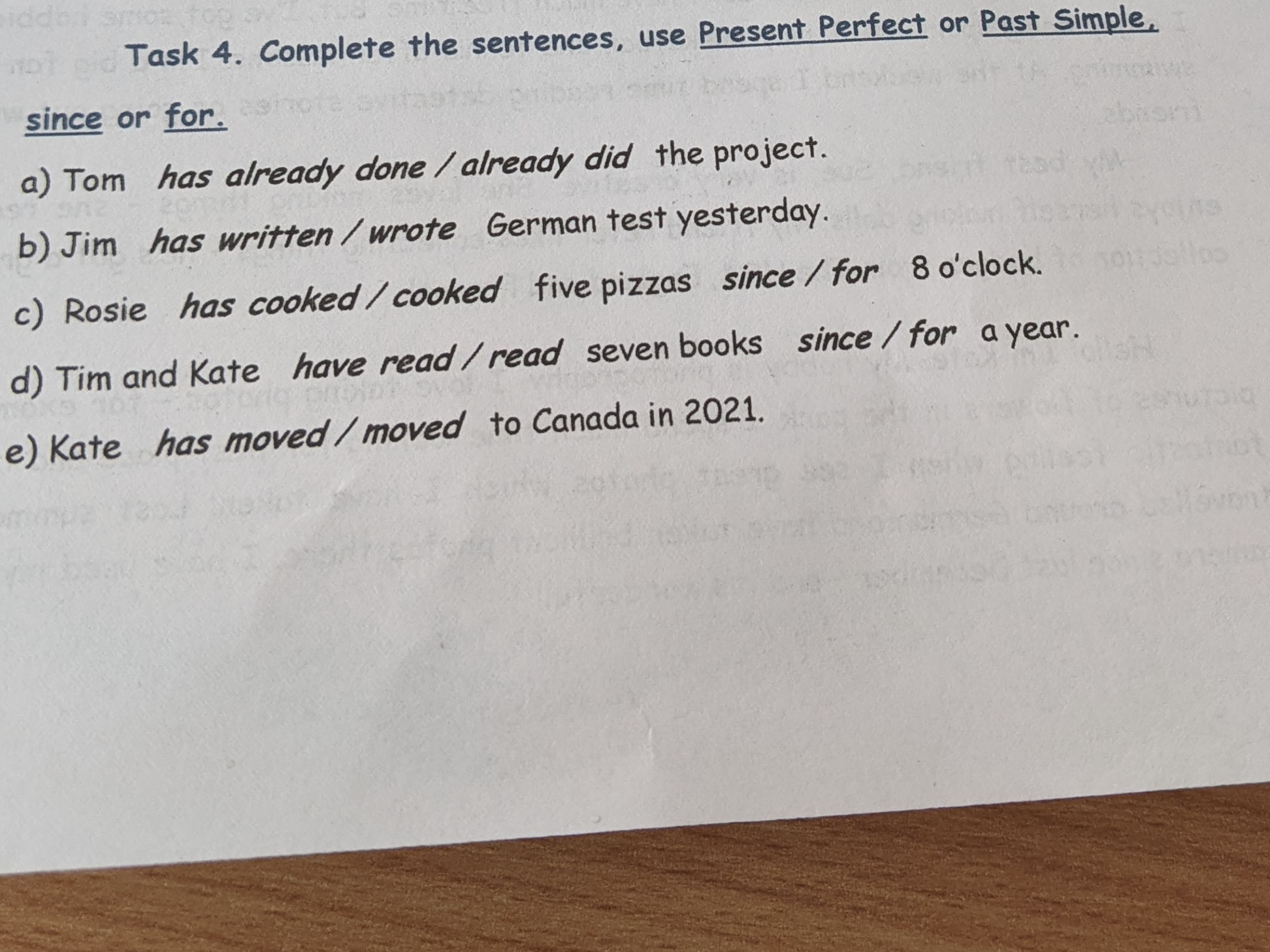 Task 4. Complete the sentences, use Present | StudyX