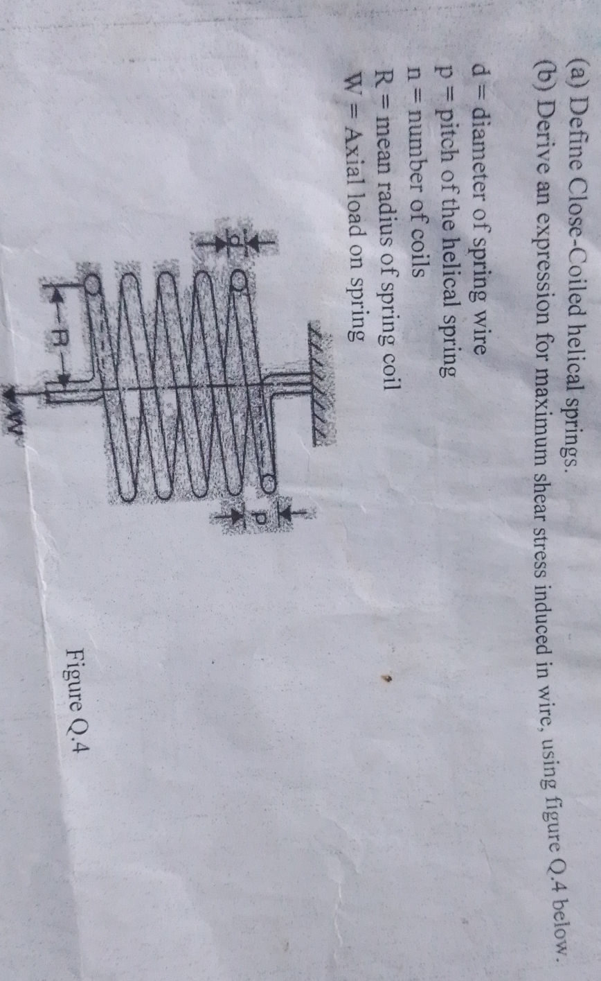 (a) Define Close-Coiled helical springs. | StudyX