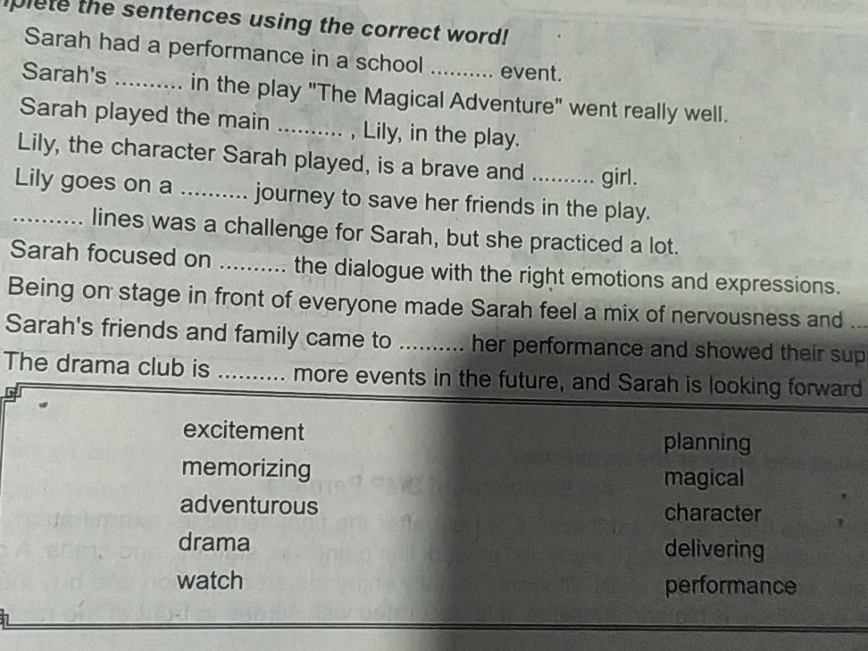 Complete the sentences using the correct | StudyX