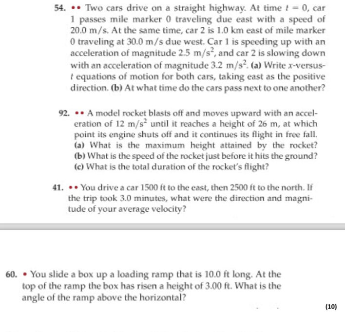 54. Two cars drive on a straight highway. At | StudyX