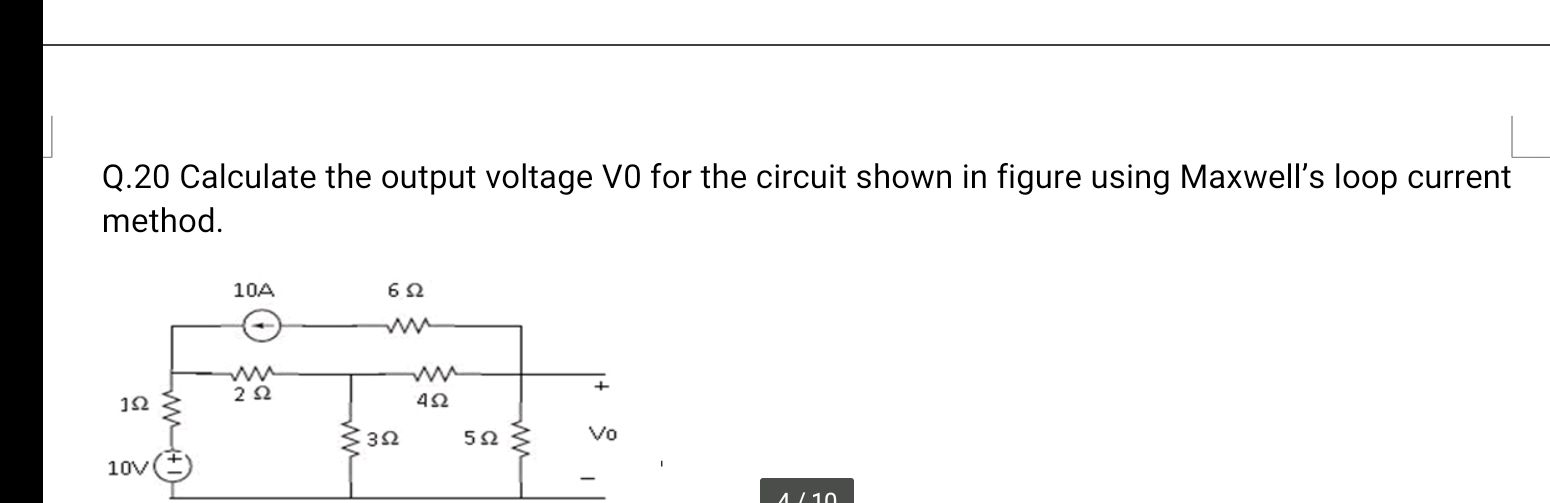 Q.20 Calculate the output voltage V0 for the | StudyX
