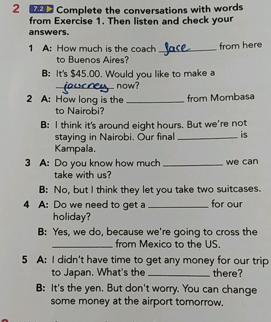 2 Complete the conversations with words from | StudyX