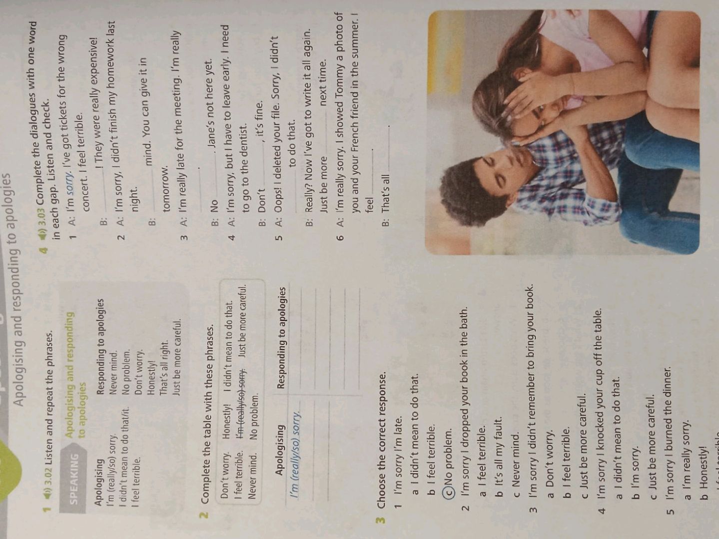 1 4) 3.03 Complete the dialogues with one | StudyX