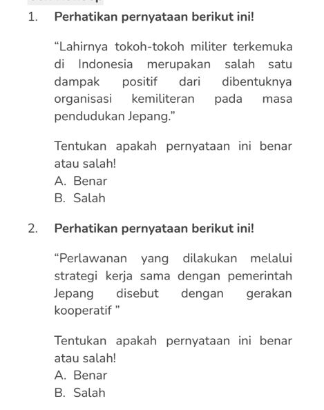 1. Perhatikan pernyataan berikut ini! | StudyX