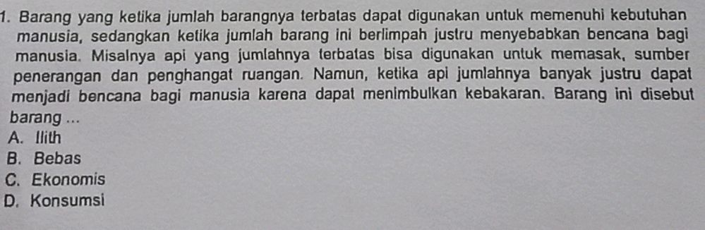 1. Barang yang ketika jumlah barangnya | StudyX