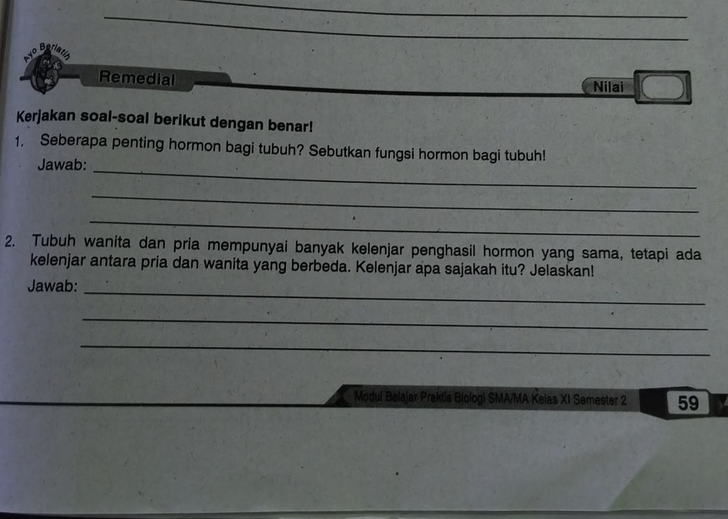 Kerjakan soal-soal berikut dengan benar! 1. | StudyX