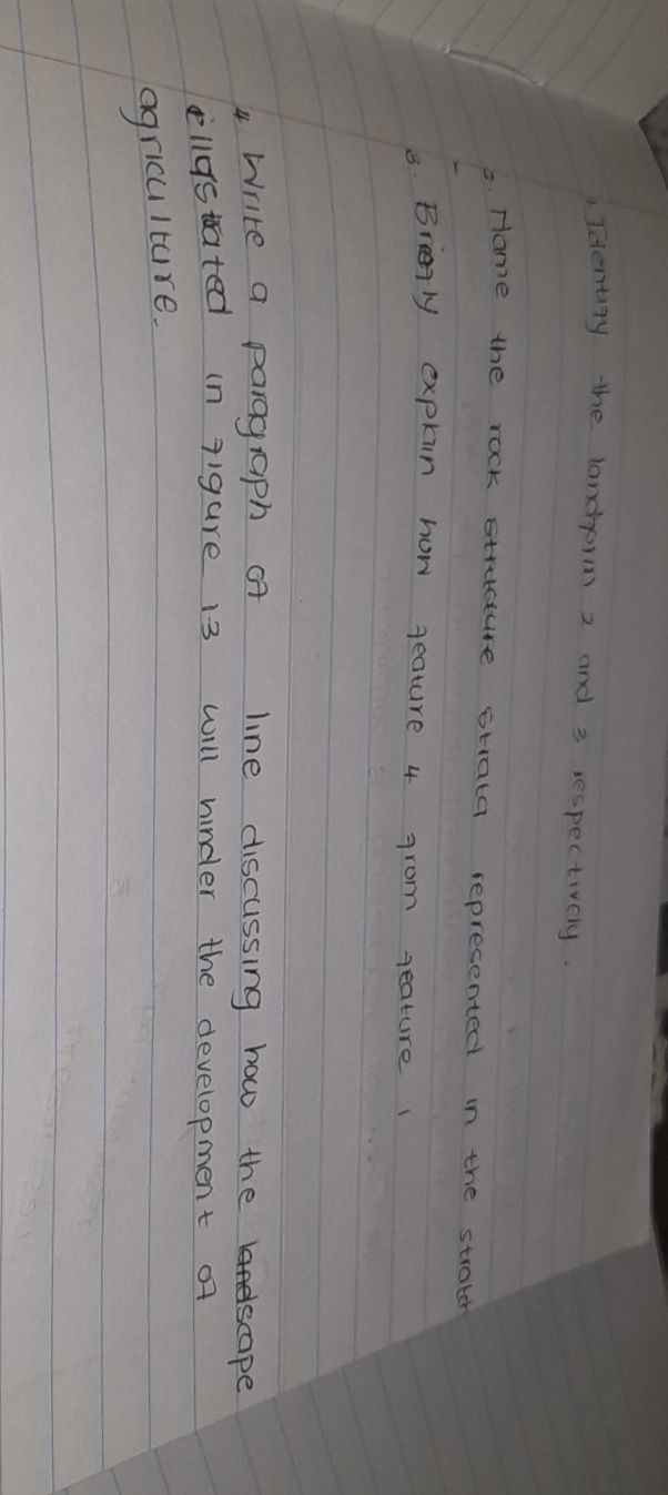 1. Identify the landform 2 and 3 | StudyX