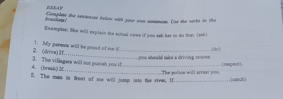 Complete the sentences below with your own | StudyX