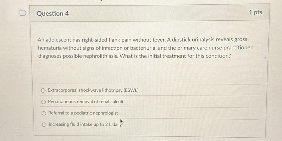 An adolescent has right-sided flank pain | StudyX