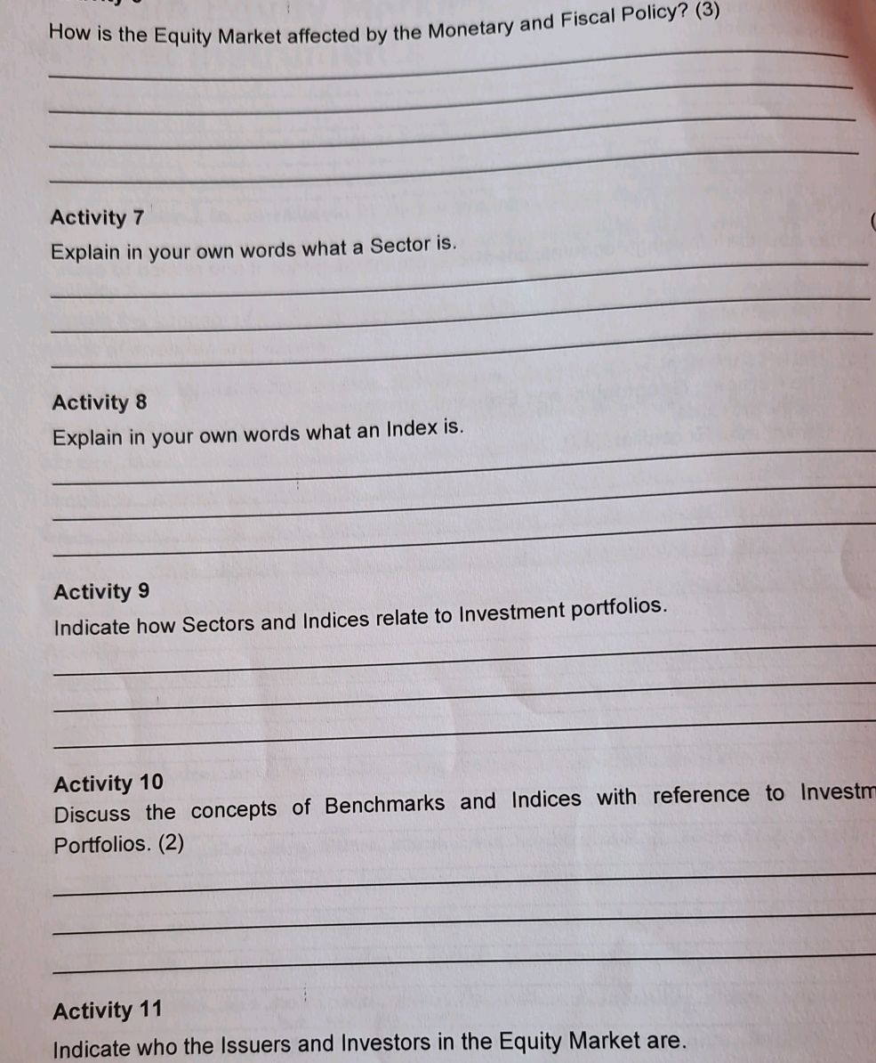 How is the Equity Market affected by the | StudyX