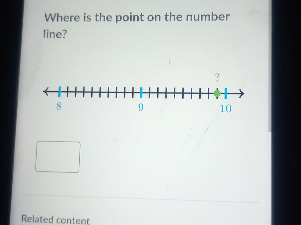 Where is the point on the number line? 8 9 | StudyX