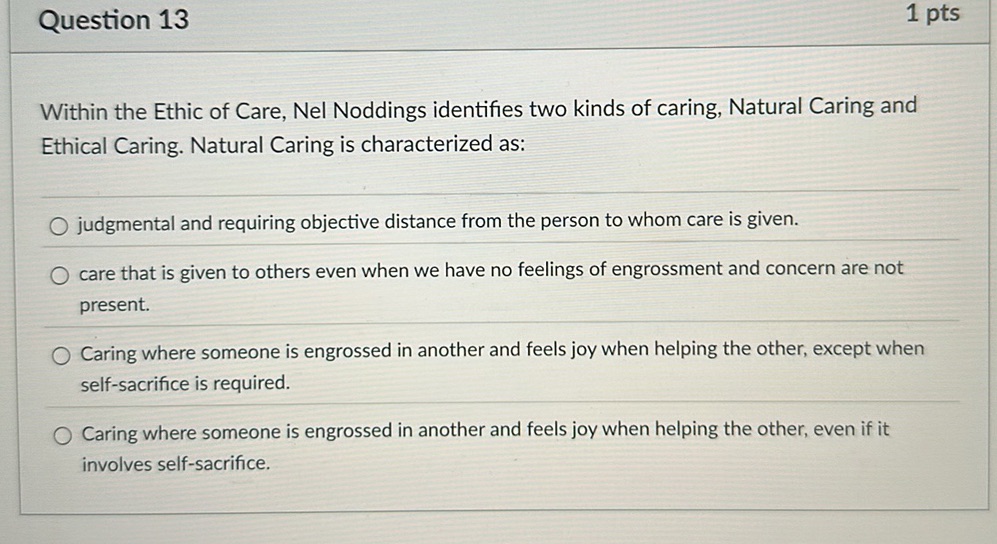 Within the Ethic of Care, Nel Noddings | StudyX