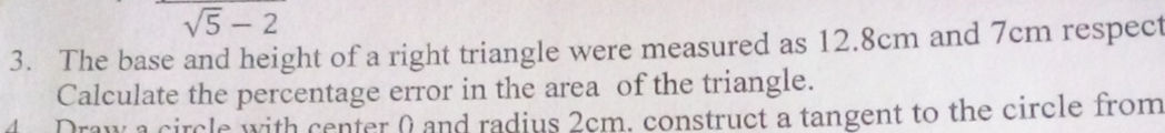 3. The base and height of a right triangle | StudyX