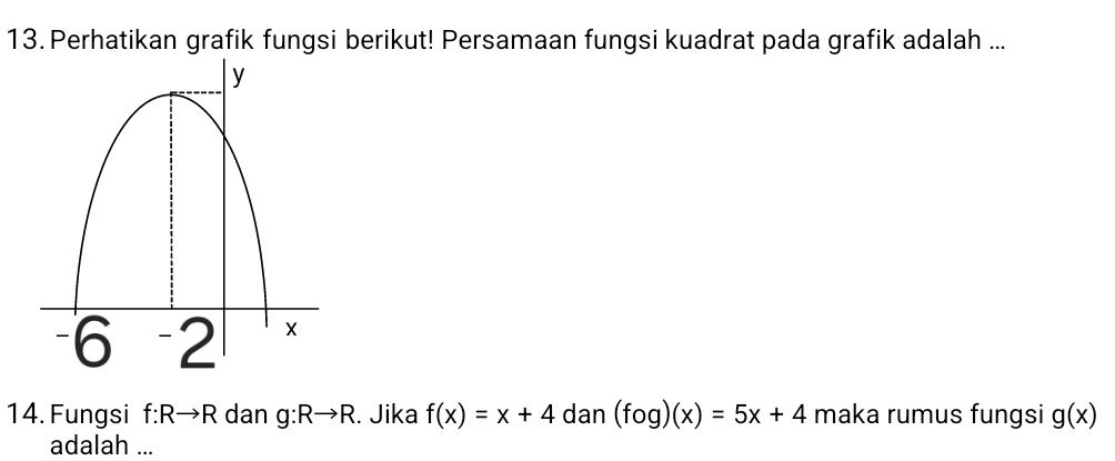13. Perhatikan grafik fungsi berikut! | StudyX
