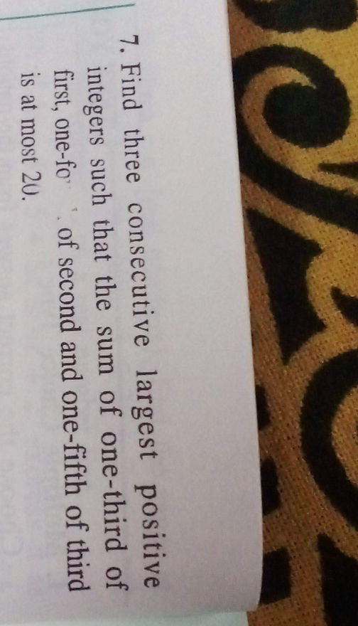 7. Find three consecutive largest positive | StudyX