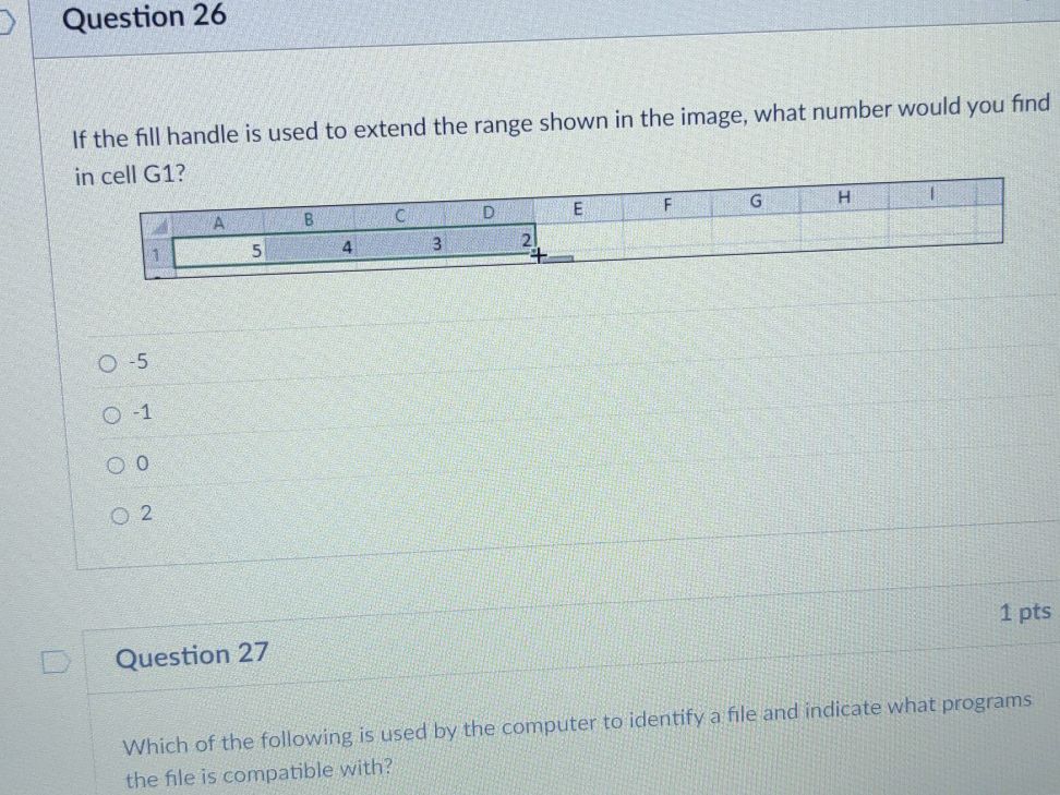 If the fill handle is used to extend the