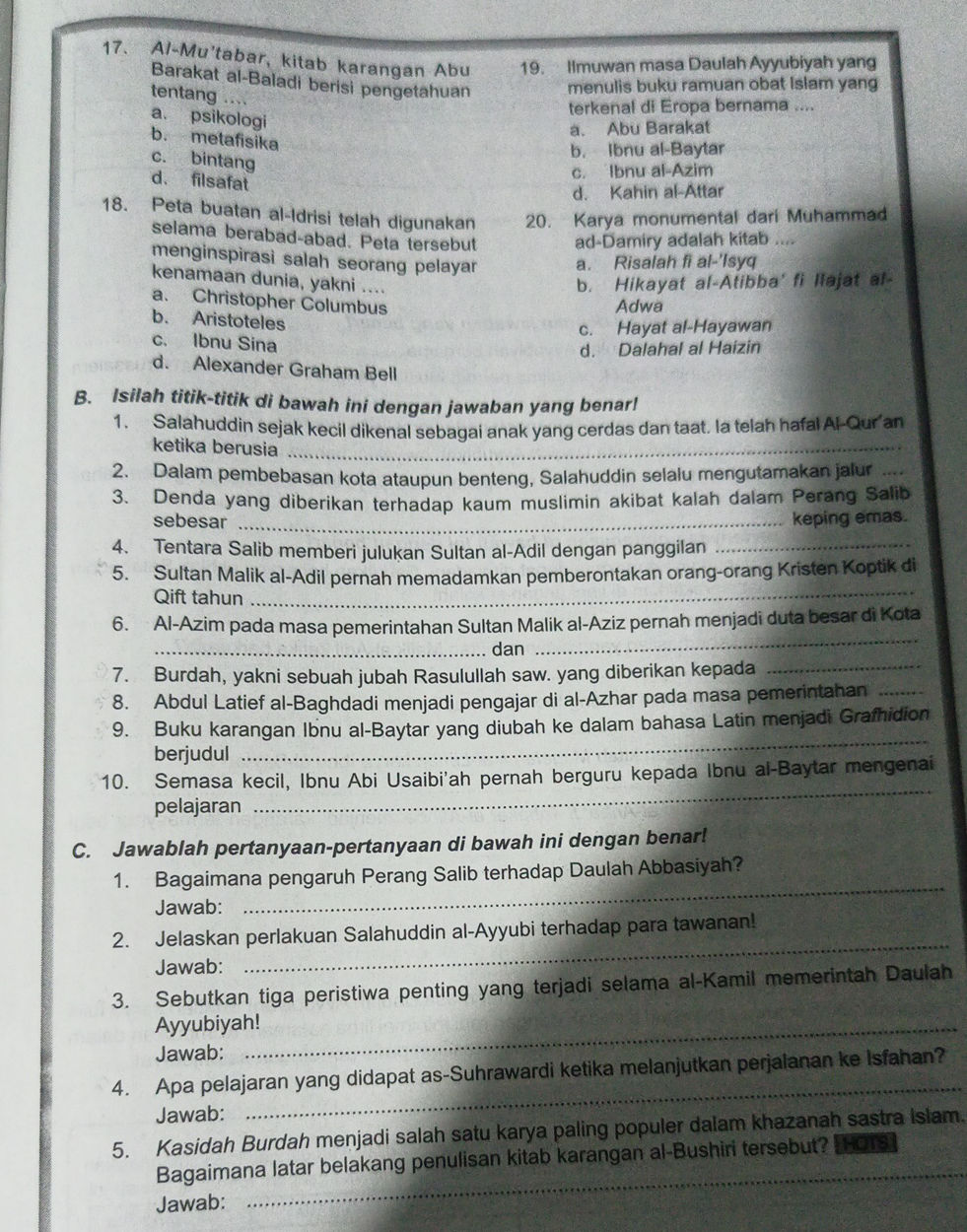 17. Al-Mu'tabar, kitab karangan Abu Barakat | StudyX