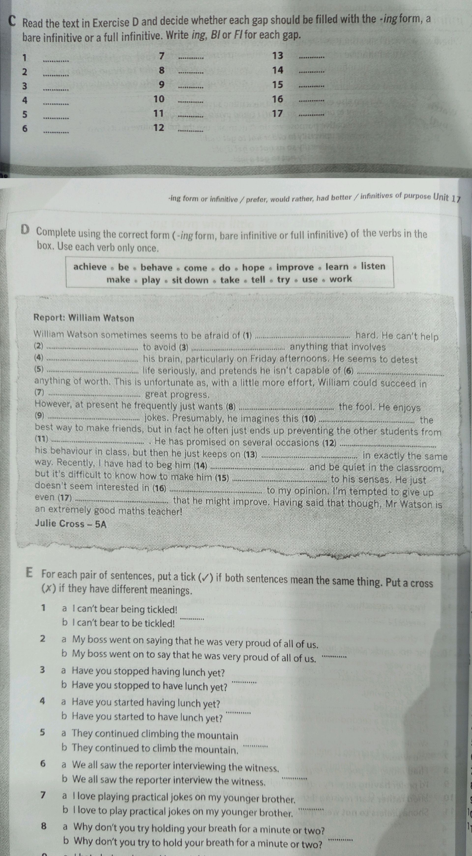 C Read the text in Exercise D and decide | StudyX