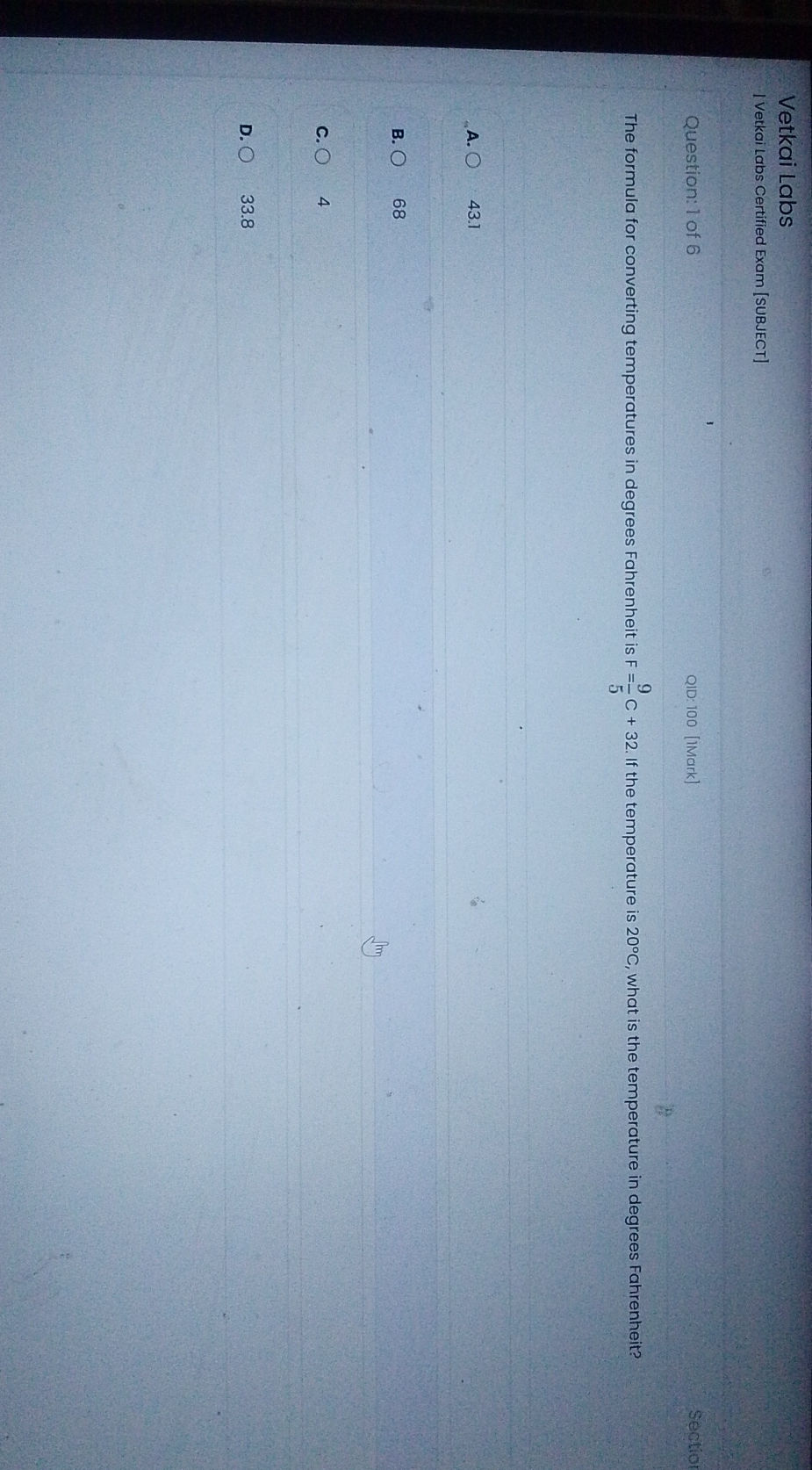 The formula for converting temperatures in | StudyX