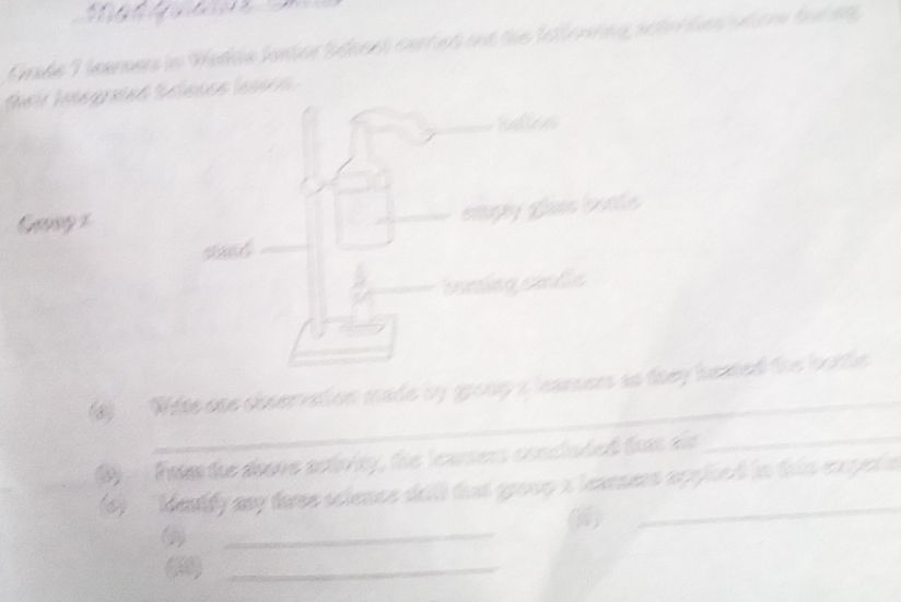 (a) Write one observation made by group x | StudyX