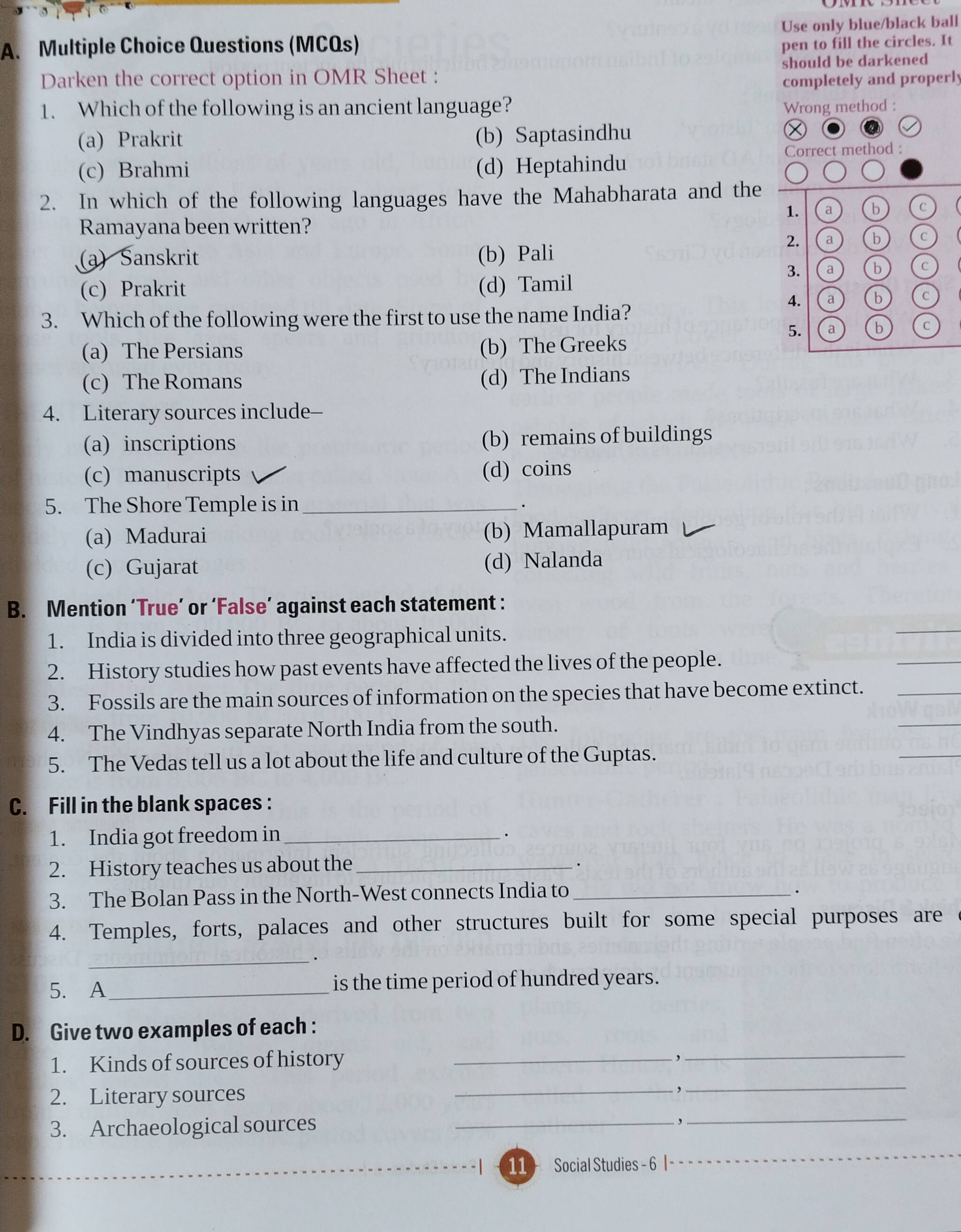 A. Multiple Choice Questions (MCQs) Darken | StudyX